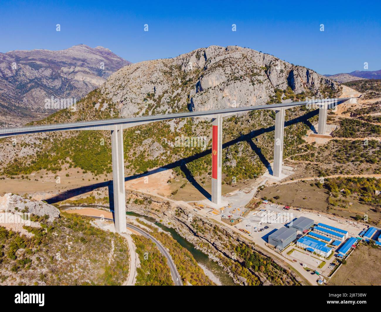 Montenegro. Bridge Moracica. Reinforced concrete bridge across the ...
