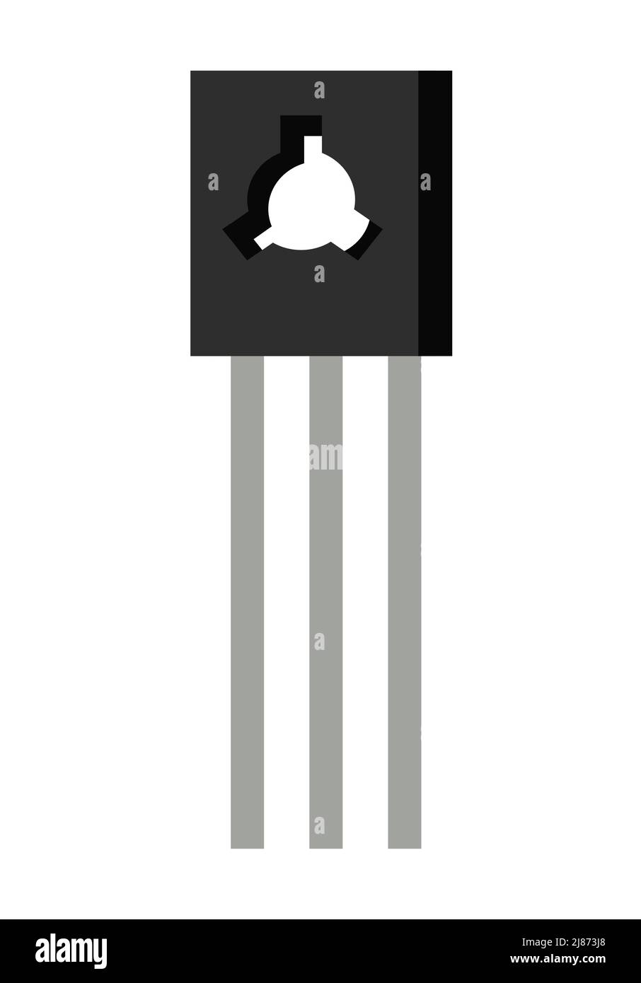 Transistor With Three Contacts Element For Radio Circuit Object Isolated On White Background