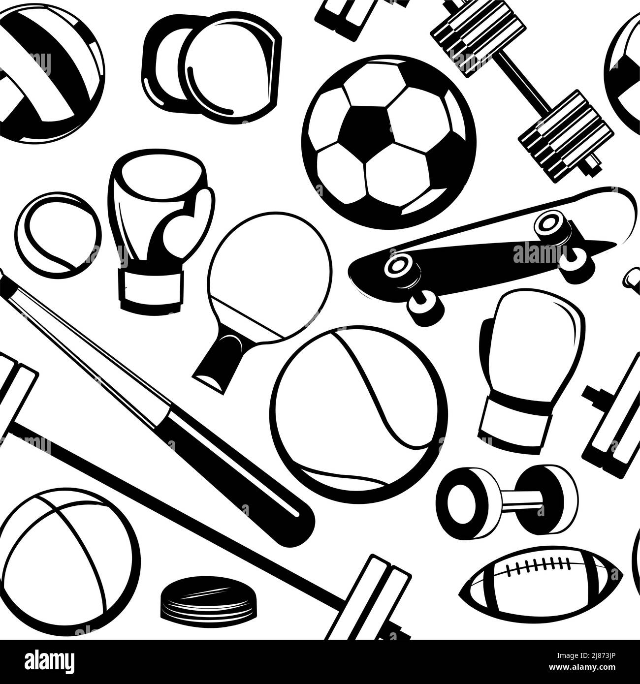Sports Equipment Clipart Black And White