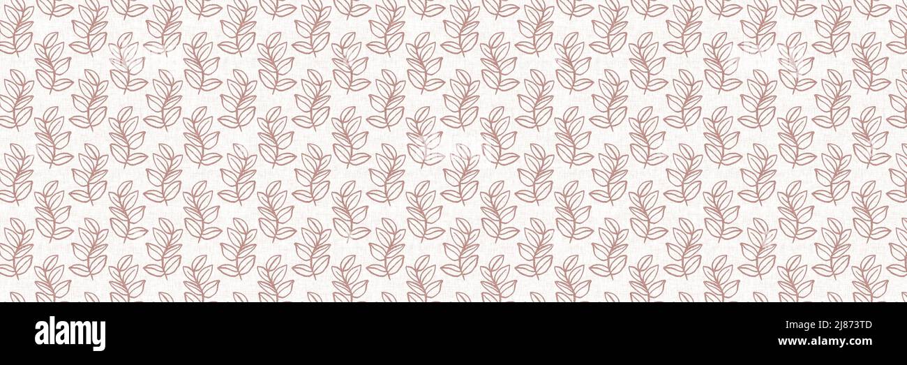Gender neutral foliage leaf seamless raster border. Simple whimsical 2 ...