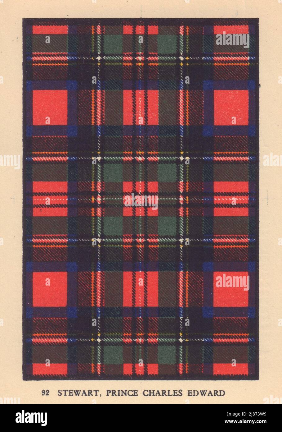 Stewart, Prince Charles Edward. Scottish Clan Tartan. SMALL 8x11.5cm ...