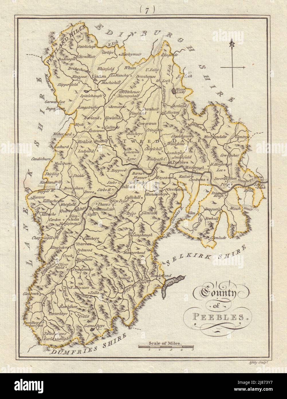 County of Peebles. Peebleshire. SAYER / ARMSTRONG 1794 old antique map ...