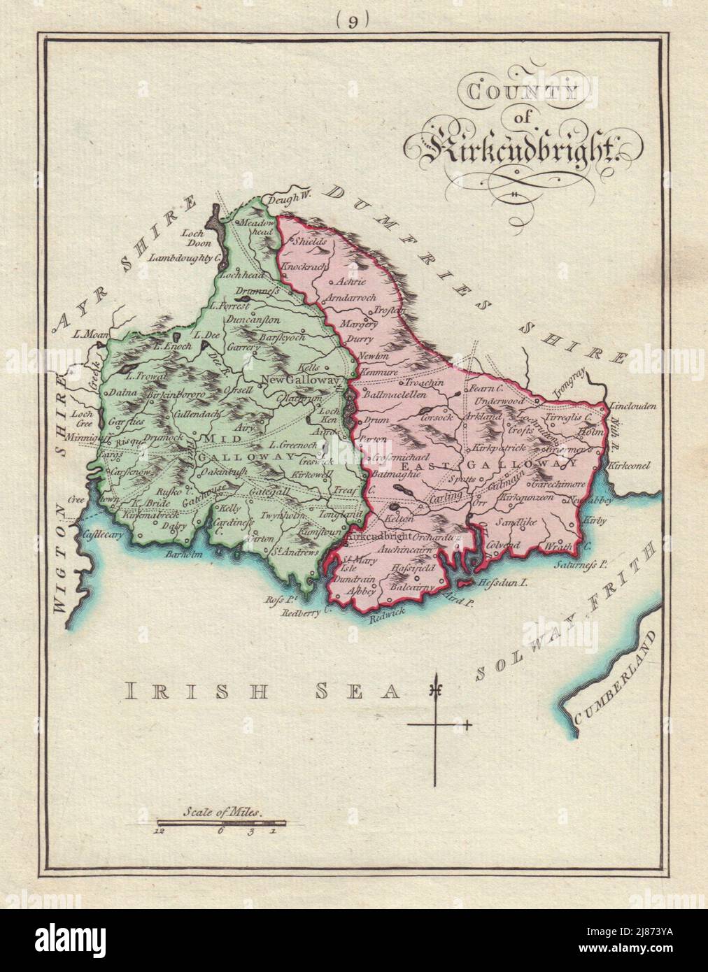 County of Kirkcudbright. Kirkcudbrightshire. SAYER / ARMSTRONG 1794 old ...