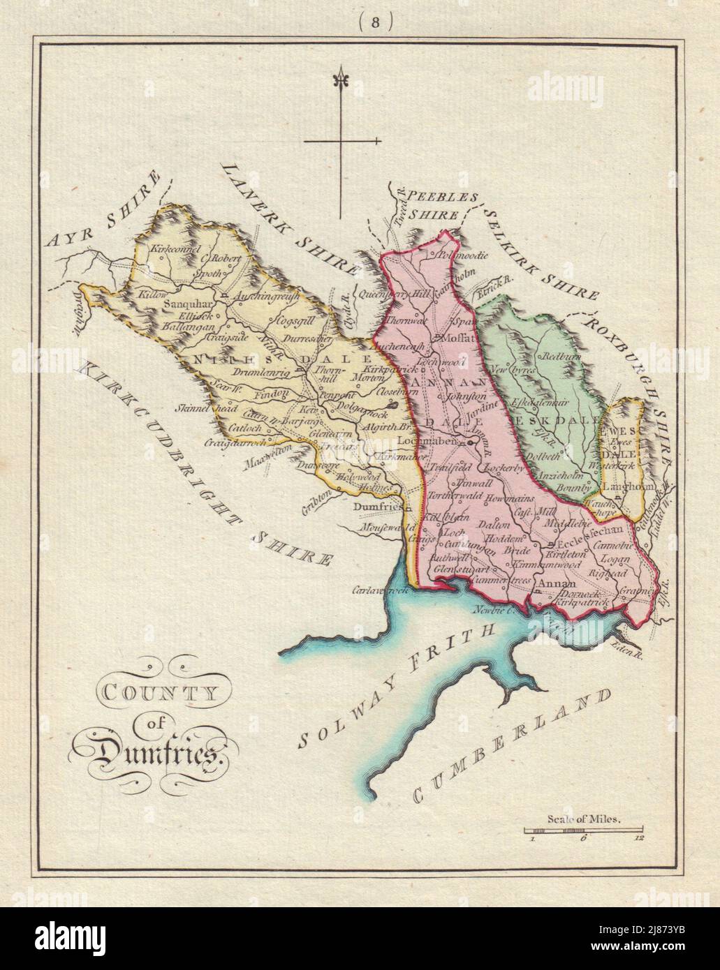 County of Dumfries. Dumfriesshire. SAYER / ARMSTRONG 1794 old antique ...