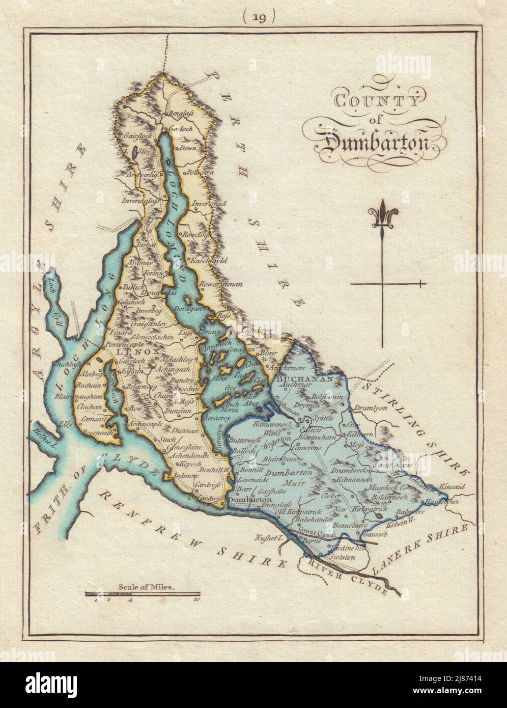 Map of the county of dumbarton hi-res stock photography and images - Alamy