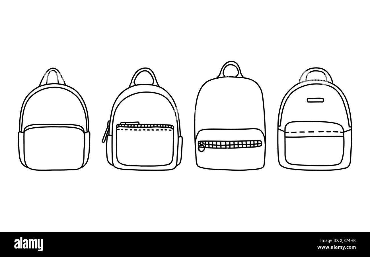 Backpack set doodle and simple vector illustration Stock Vector Image ...