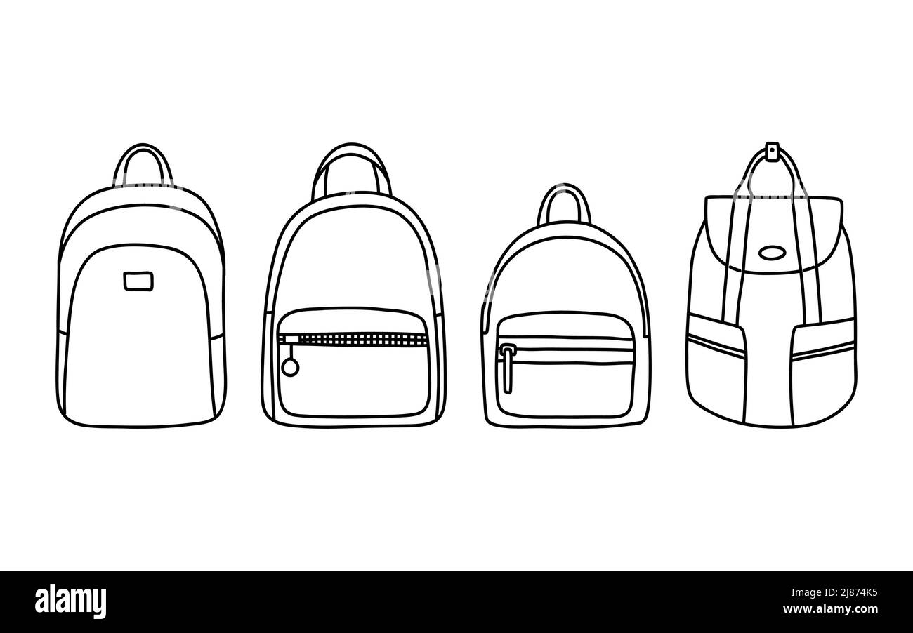 Backpack set doodle and simple vector illustration Stock Vector Image ...
