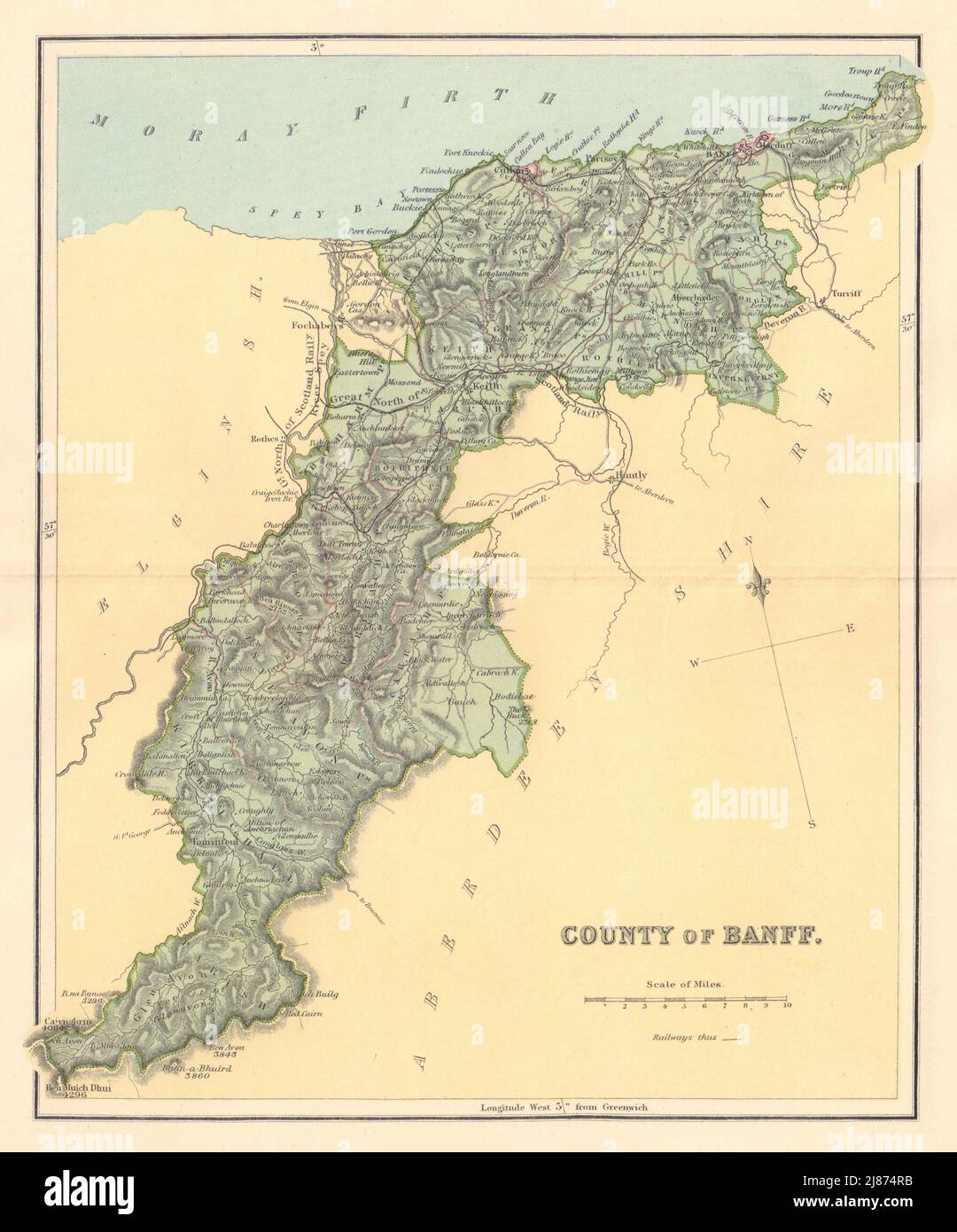 BANFFSHIRE antique county map. Parishes. Scotland. LIZARS 1895 old ...