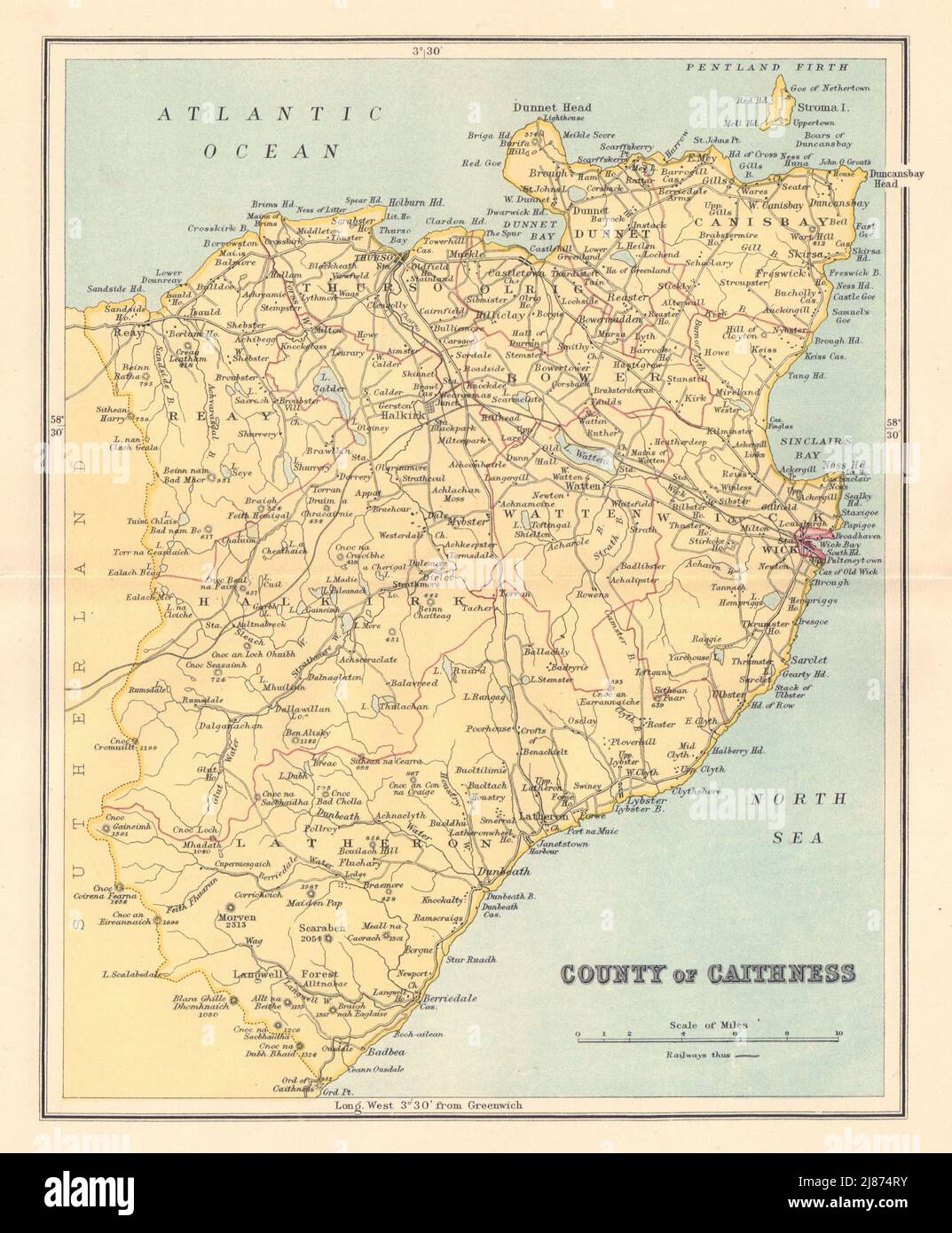 Map of county of caithness hi-res stock photography and images - Alamy