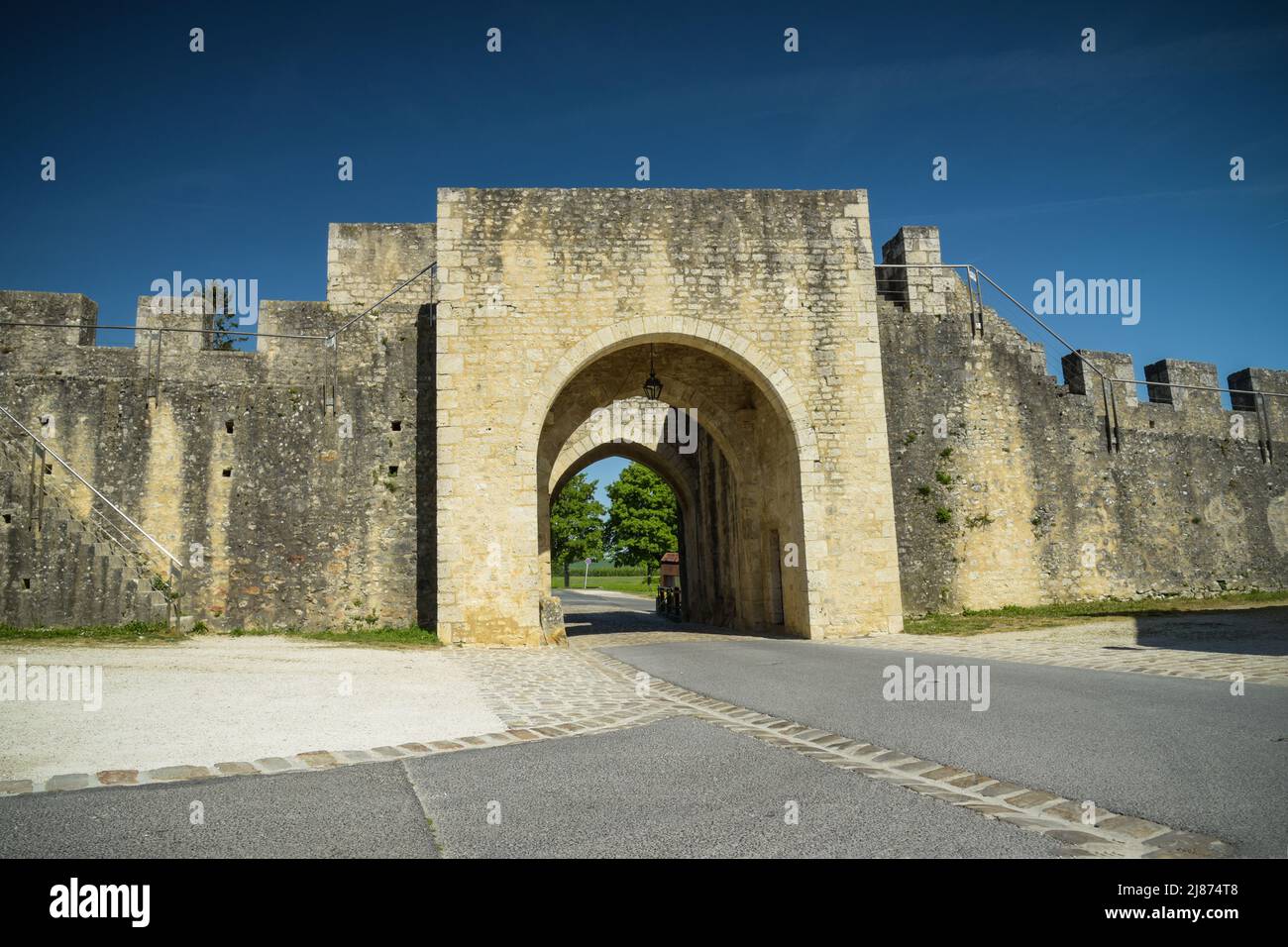 view on the gateway of the medieval town of Provins which own to the ...