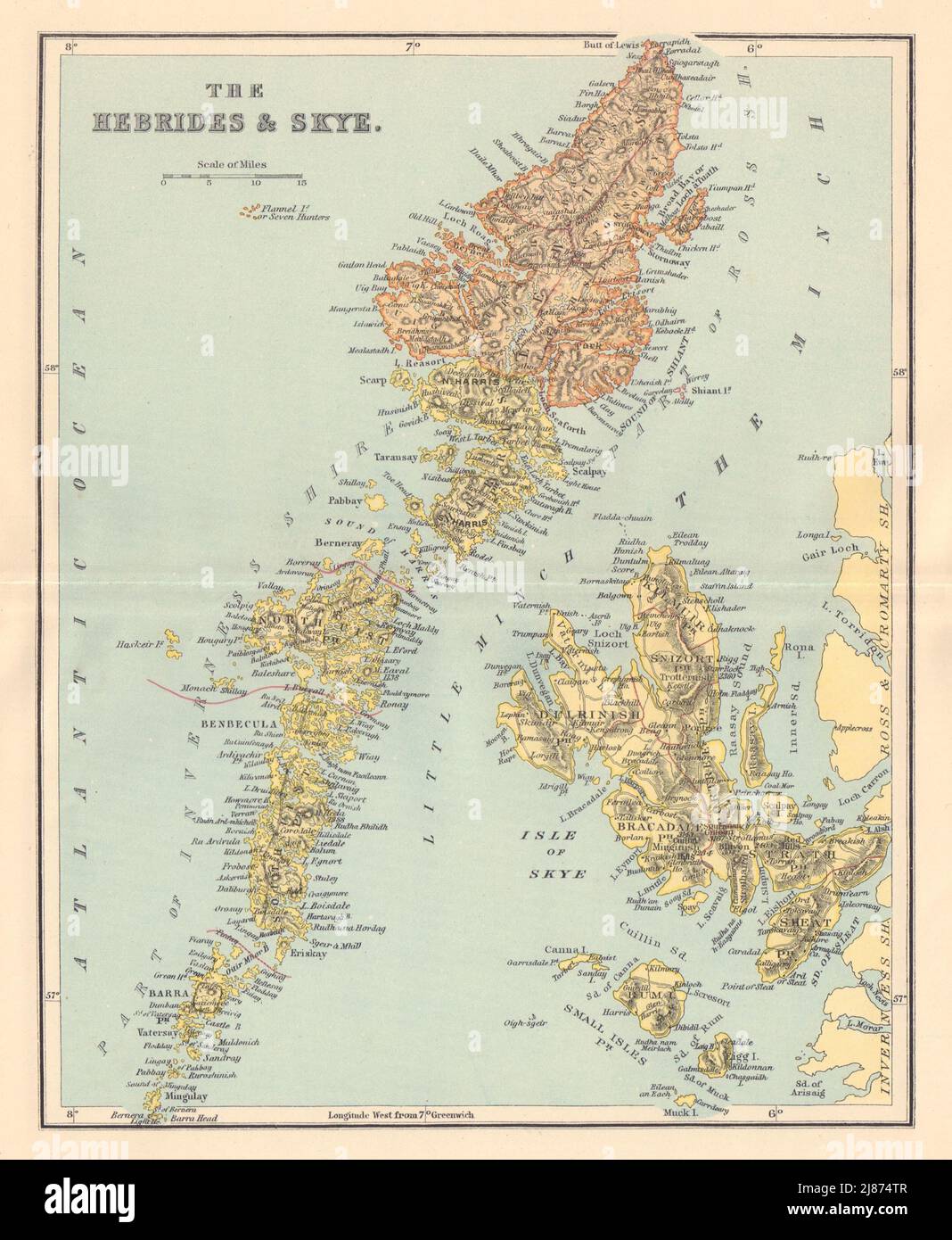 HEBRIDES & SYKE. Lewis Harris Uist Benbecula Parishes. Scotland. LIZARS ...