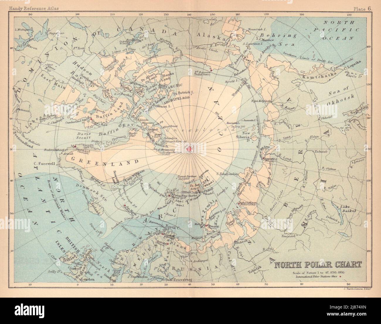 North pole map chart hi-res stock photography and images - Alamy