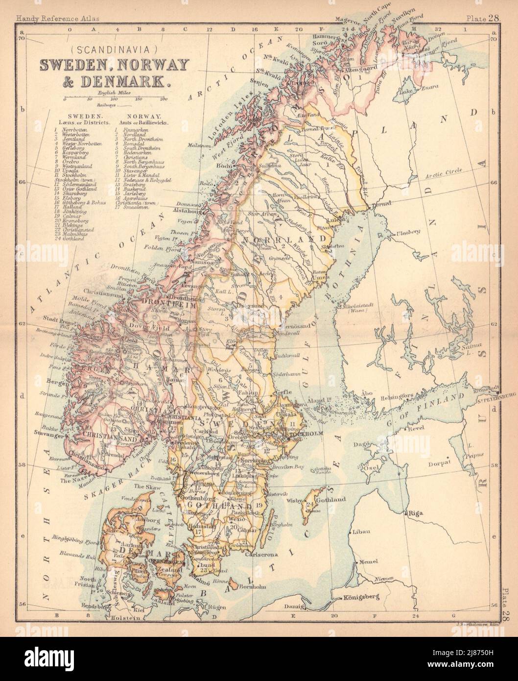 19th century norway map hi-res stock photography and images - Alamy