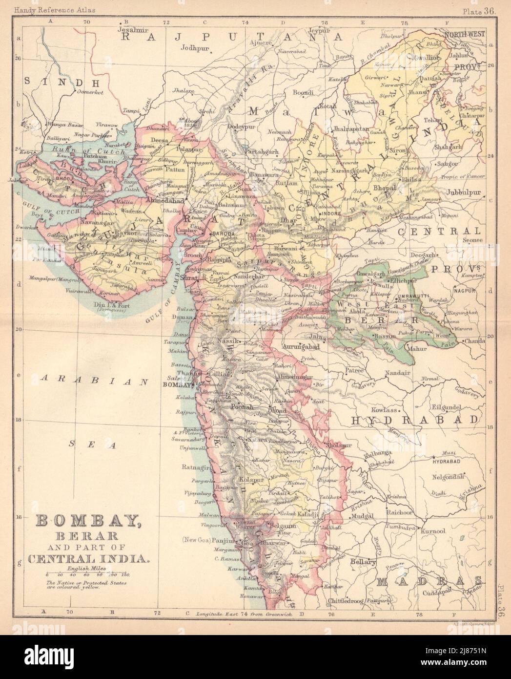 British India West. Bombay, Berar & part of Central India. BARTHOLOMEW ...