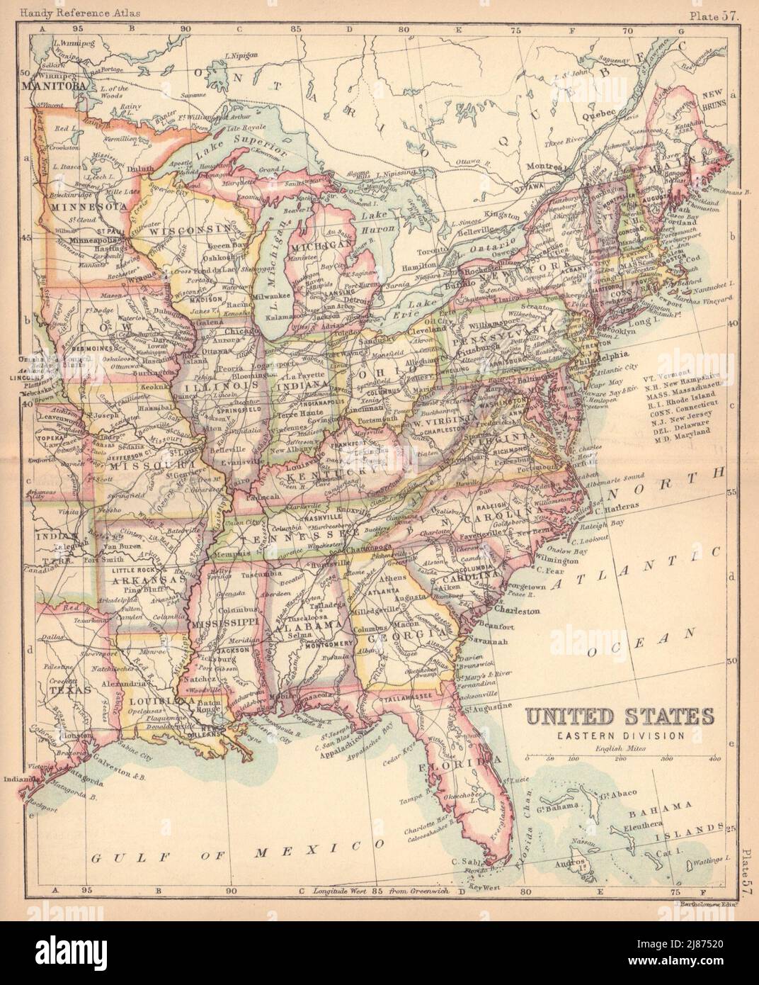 Eastern united states map hi-res stock photography and images - Alamy