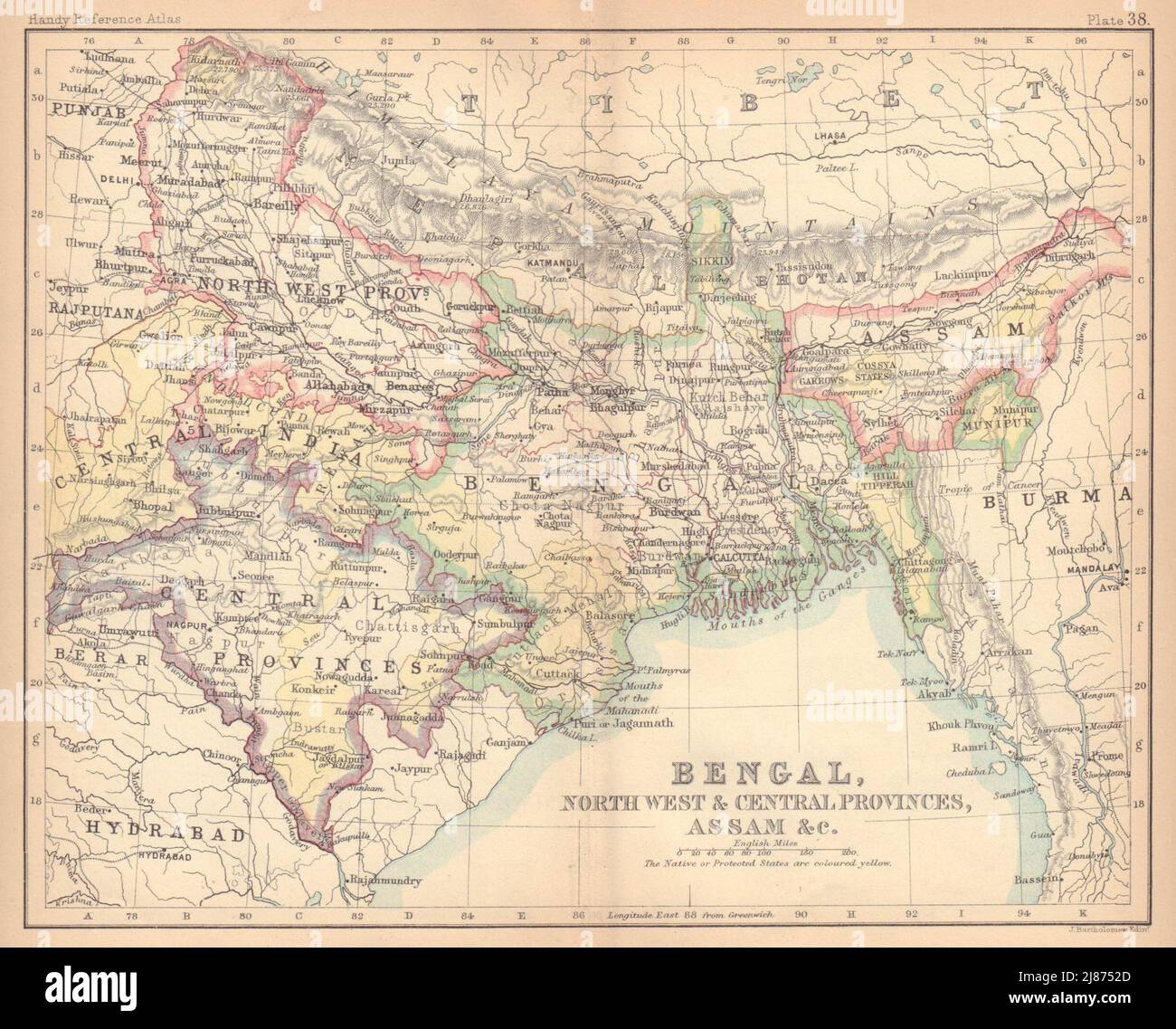 British India East Bengal Northwest/Central Provinces Assam BARTHOLOMEW ...