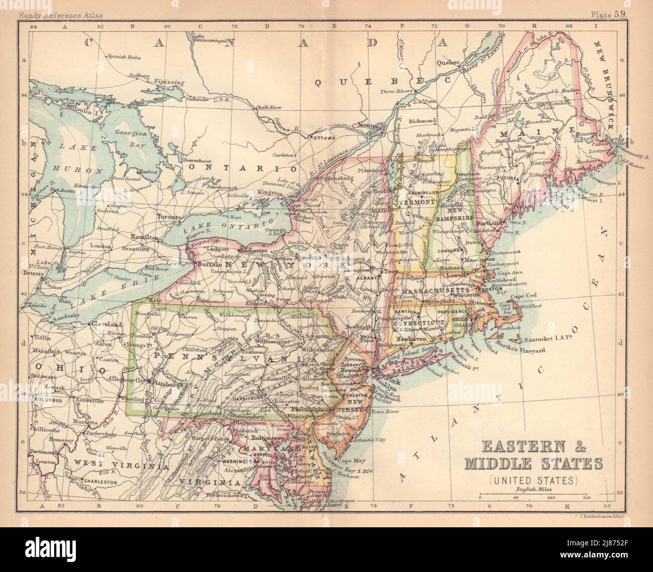 Map of united states to england hi-res stock photography and images - Alamy