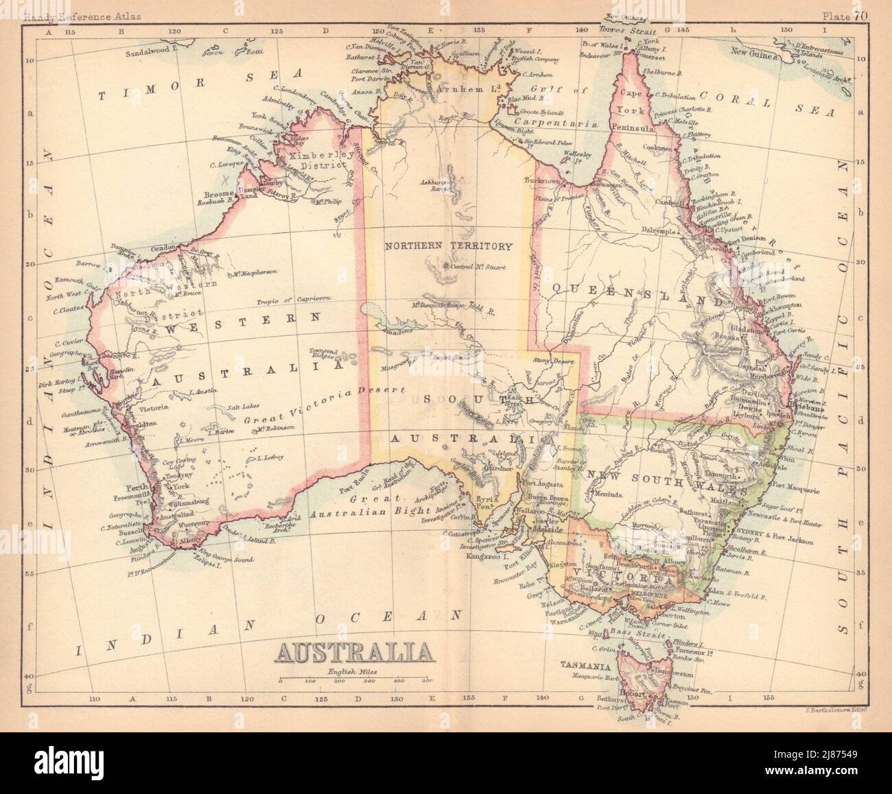 Australia. Proposed Land Grant Railway. BARTHOLOMEW 1888 old antique ...