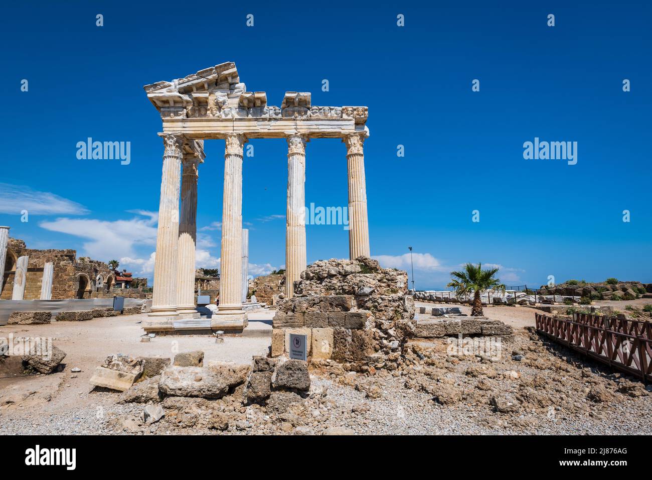Apollo temple ruins in Side near Antalya, Turkey. Side is a popular ...