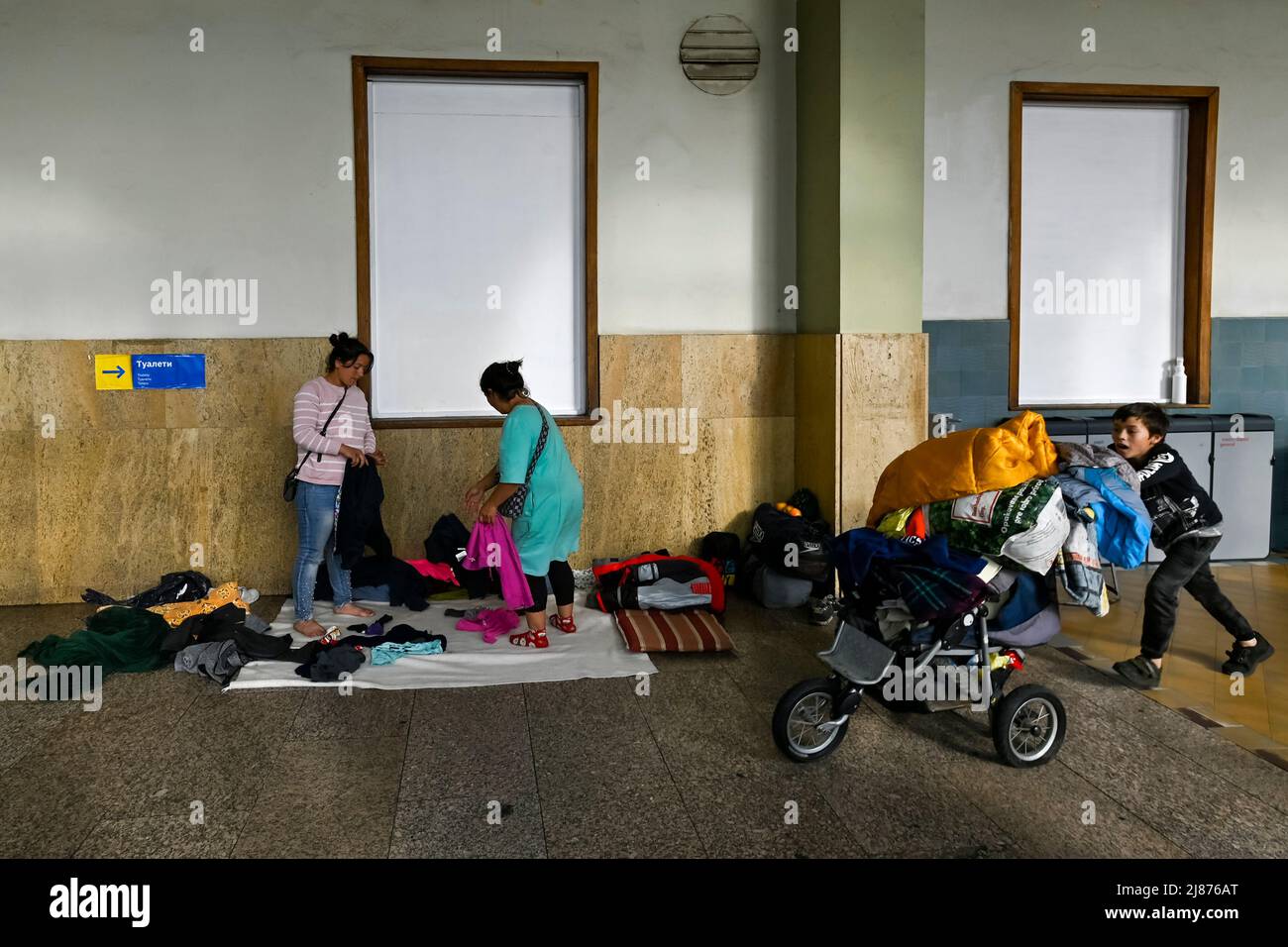 Prague, Czech Republic. 13th May, 2022. Ukrainian war refugees at the ...
