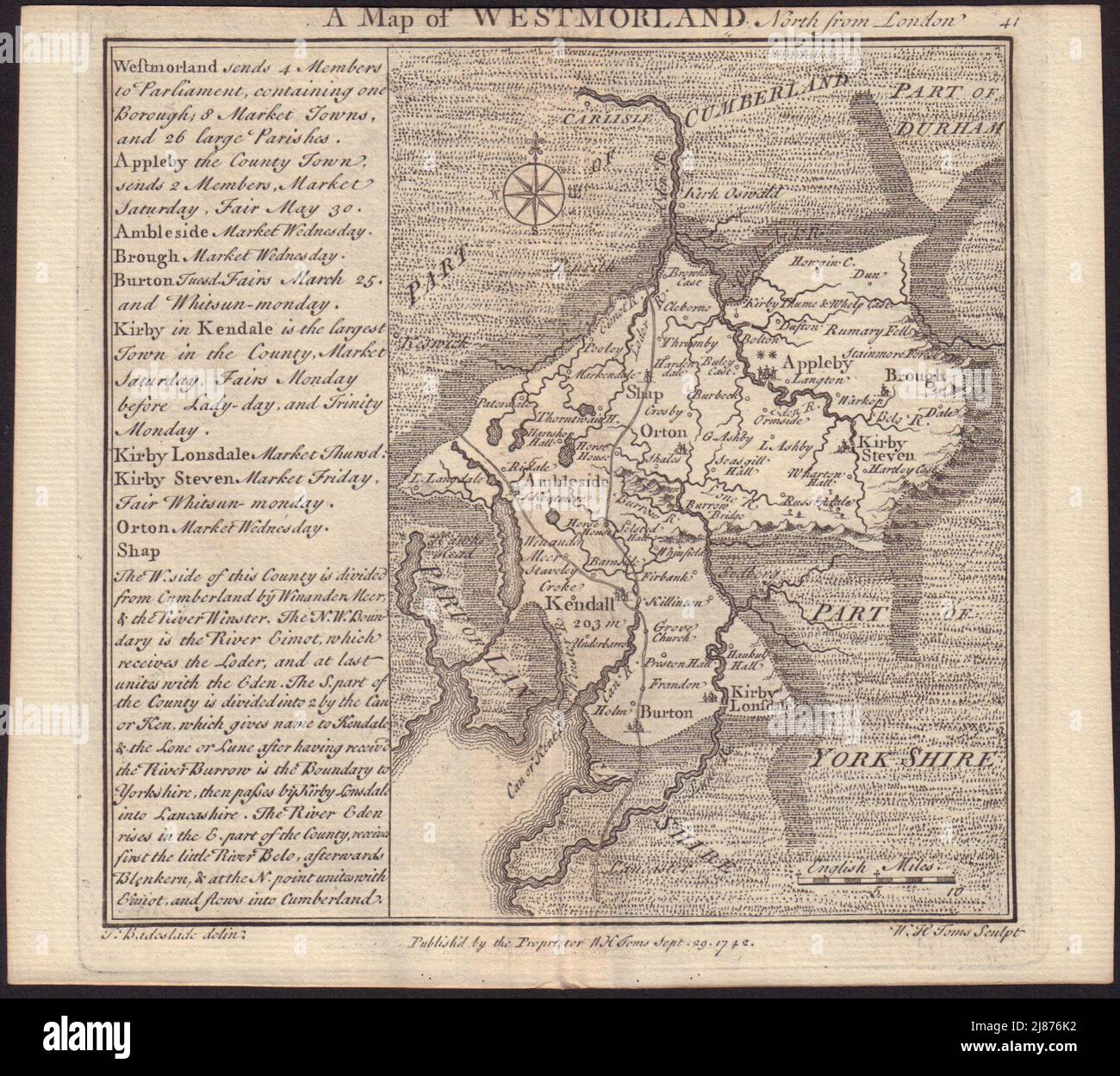 Westmorland england map hi-res stock photography and images - Alamy