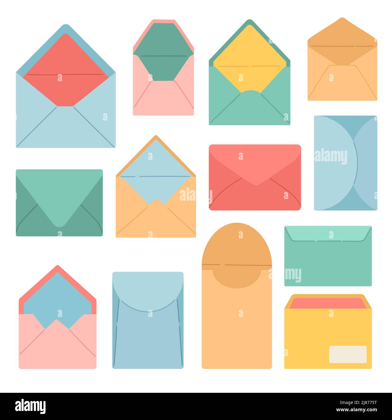 Envelope set flat design and vector illustration Stock Vector Image ...