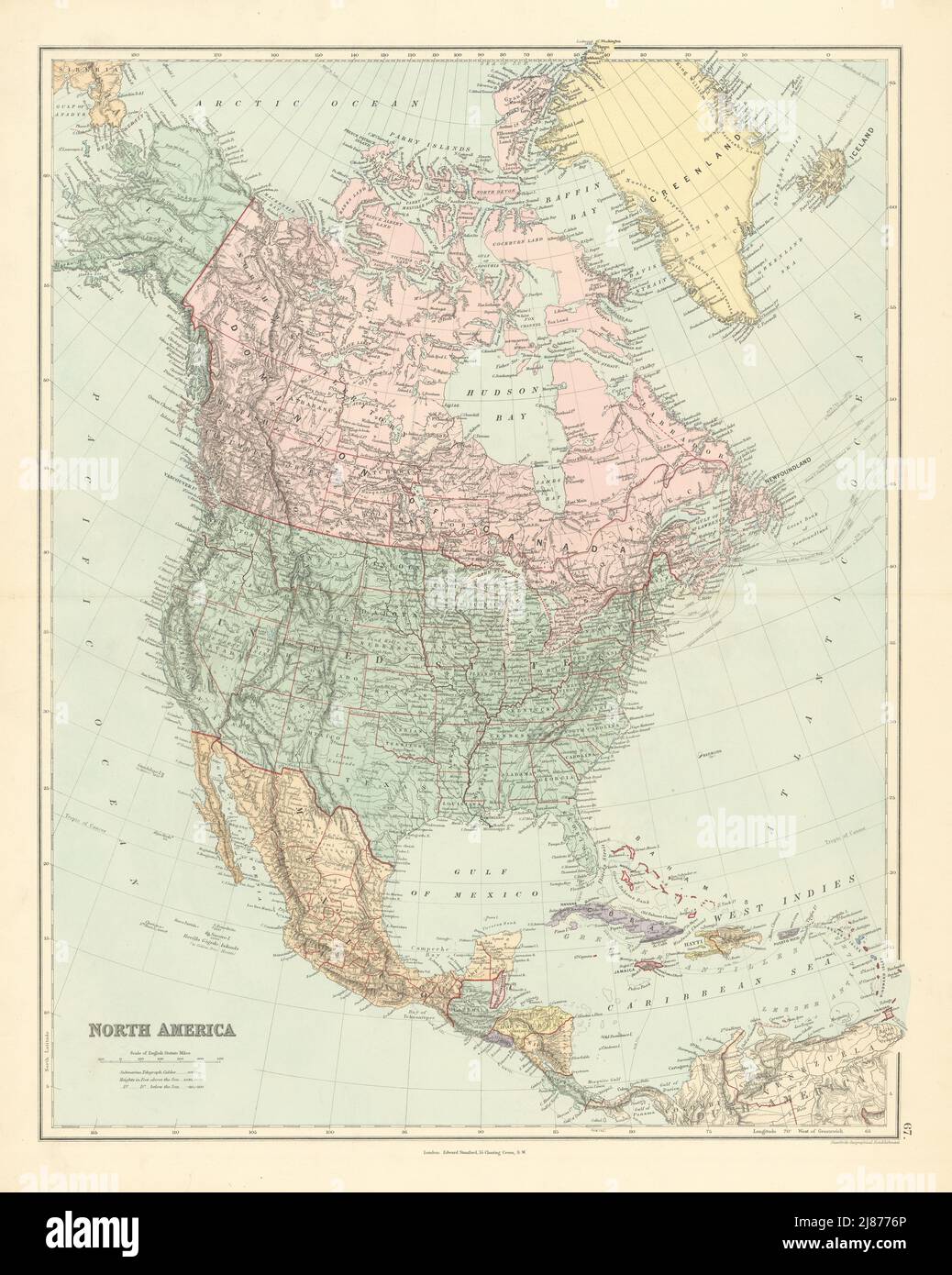1887 map america hi-res stock photography and images - Alamy