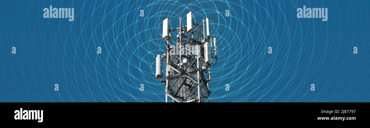Transmission tower and radiation, banner format Stock Photo - Alamy