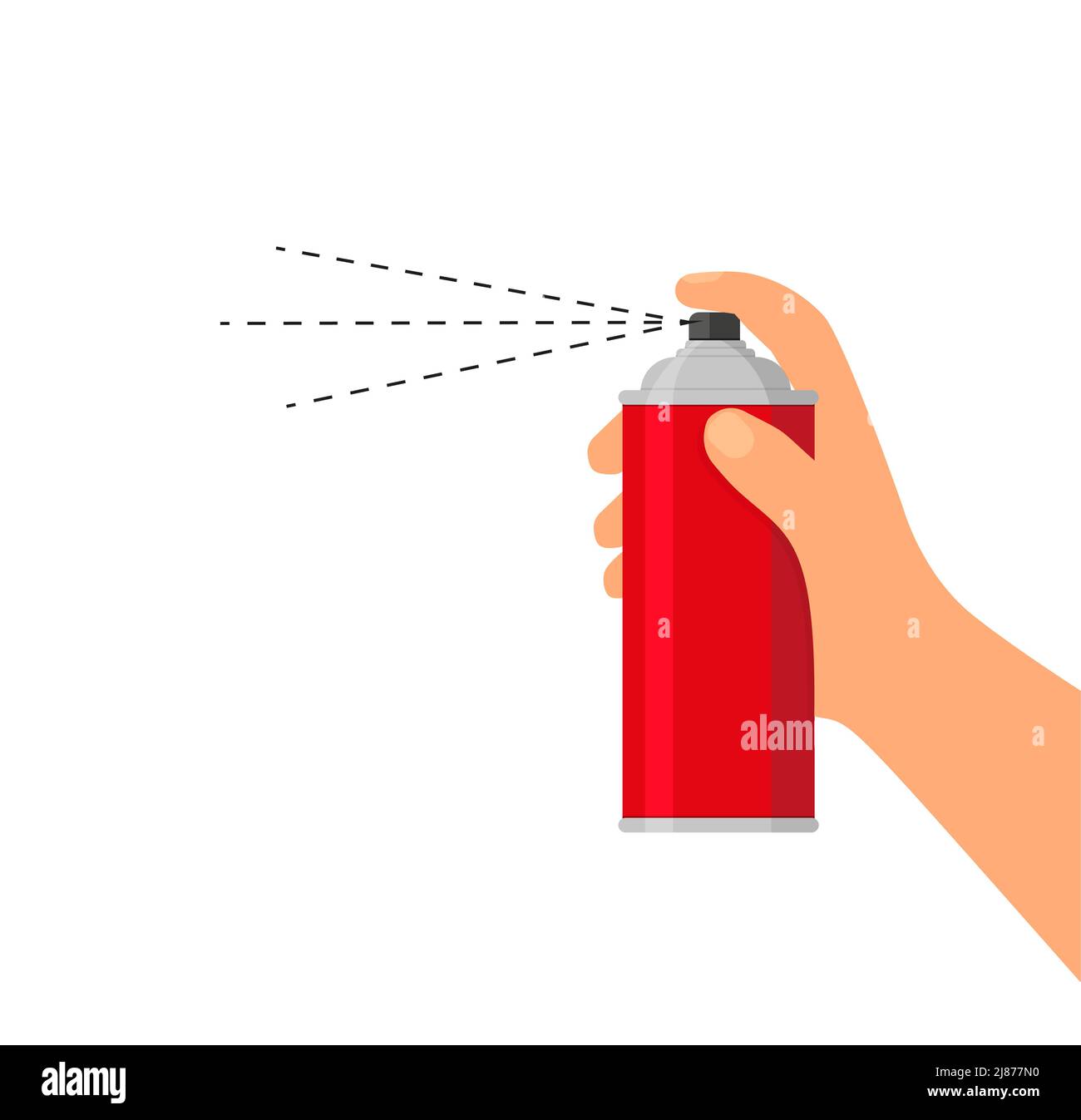 Man's hand holds spray can isolated on white background. Vector ...