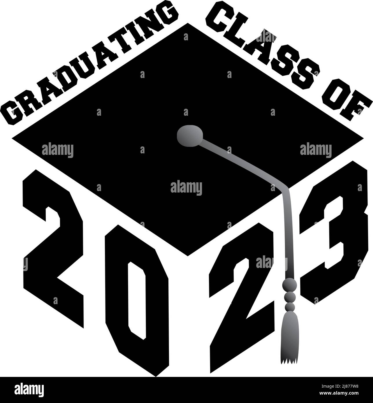 Graduating Class of 2023 Graduation Cap Graphic Stock Photo - Alamy