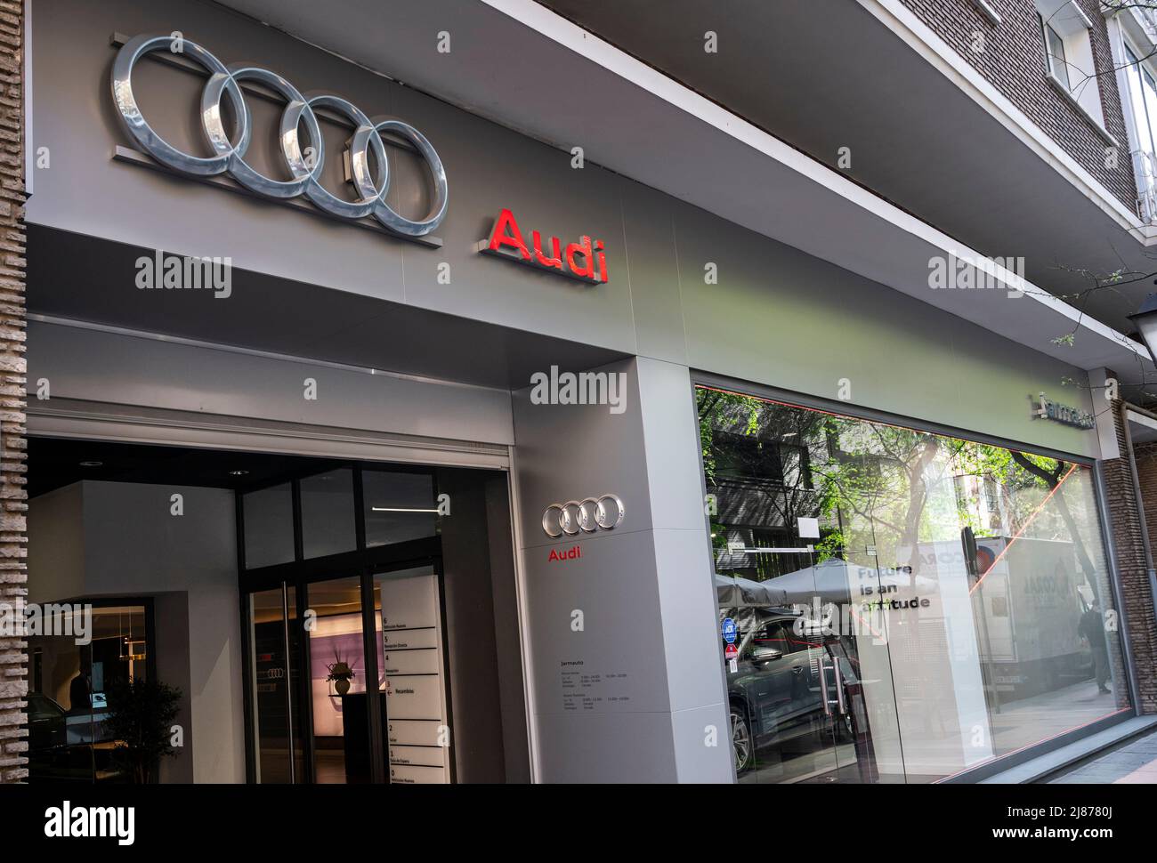 German automobile manufacturer Audi logo and official authorized car ...