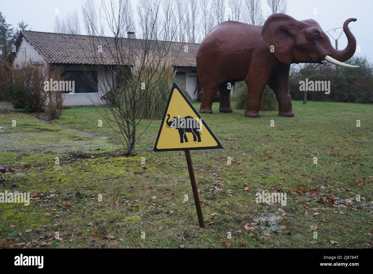 Elephant garden sculpture hi-res stock photography and images - Alamy