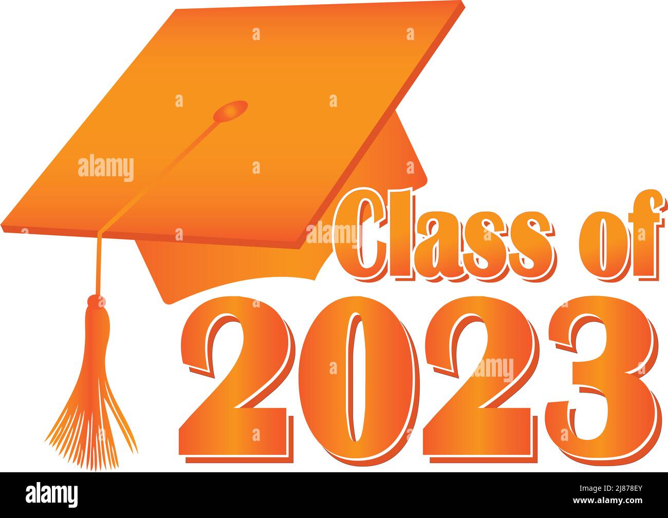 Orange Class of 2023 Graduation Cap Stock Photo - Alamy
