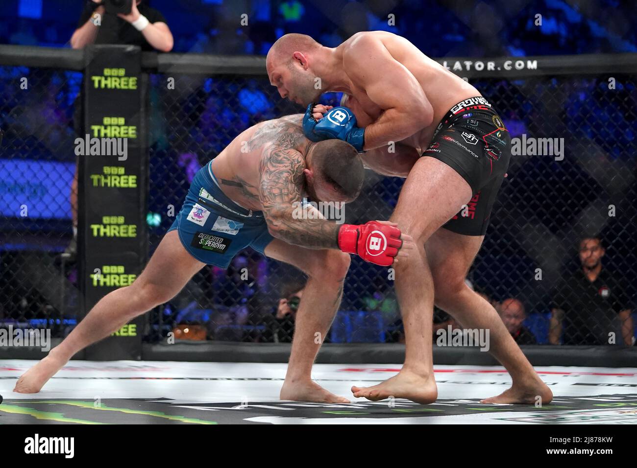 Lee Chadwick (left) during the Light Heavyweight fight against Maciej ...