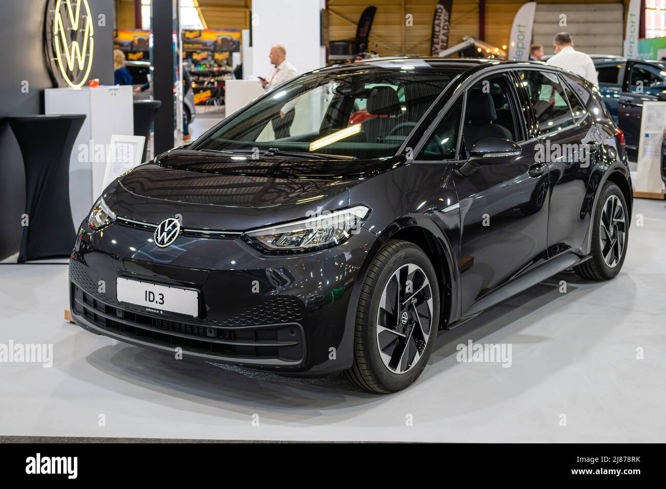 Riga, Latvia, April 29, 2022: fully electric Volkswagen ID3 premiere at ...