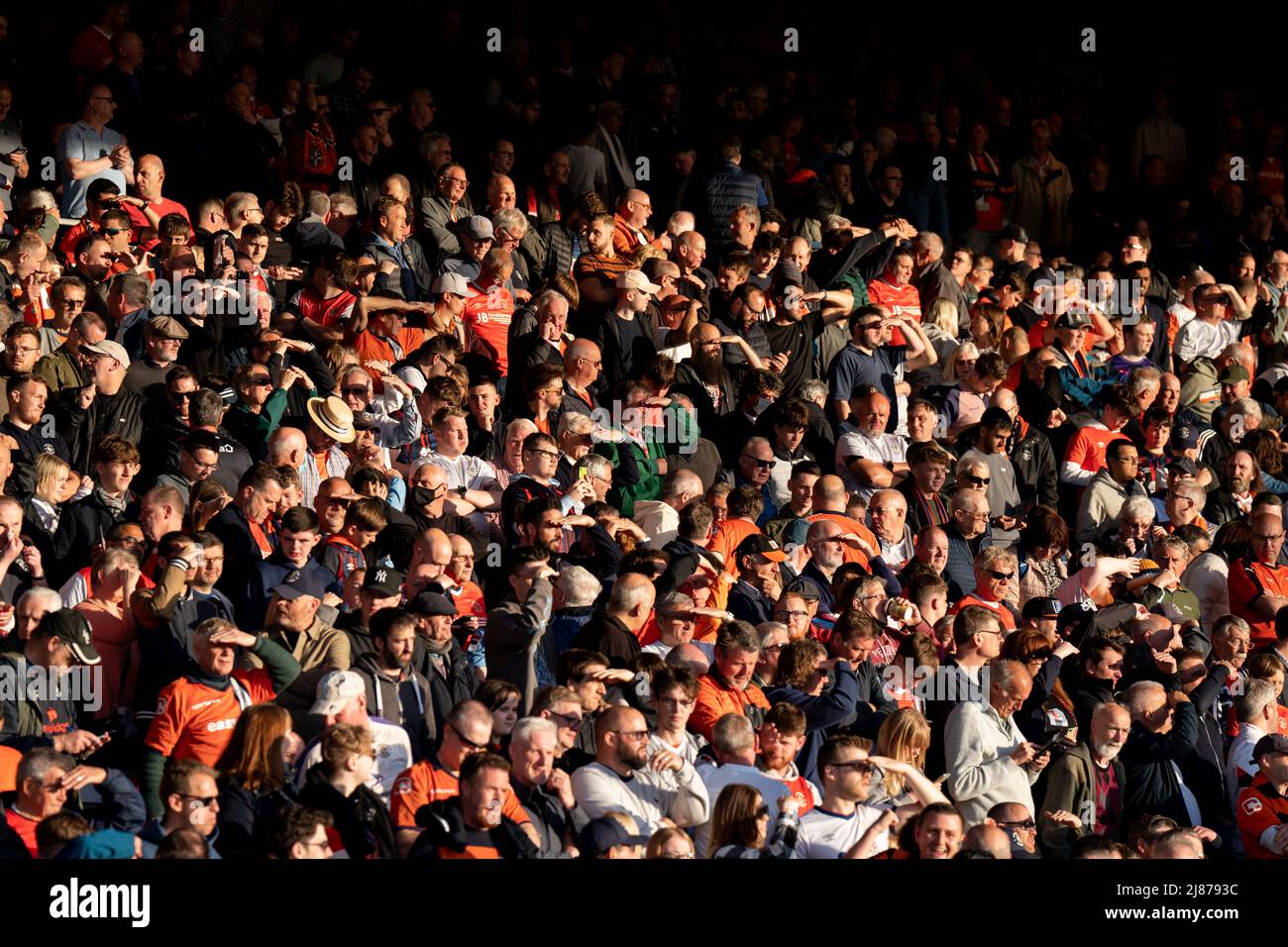 Luton fans enjoy the sunshine Stock Photo - Alamy