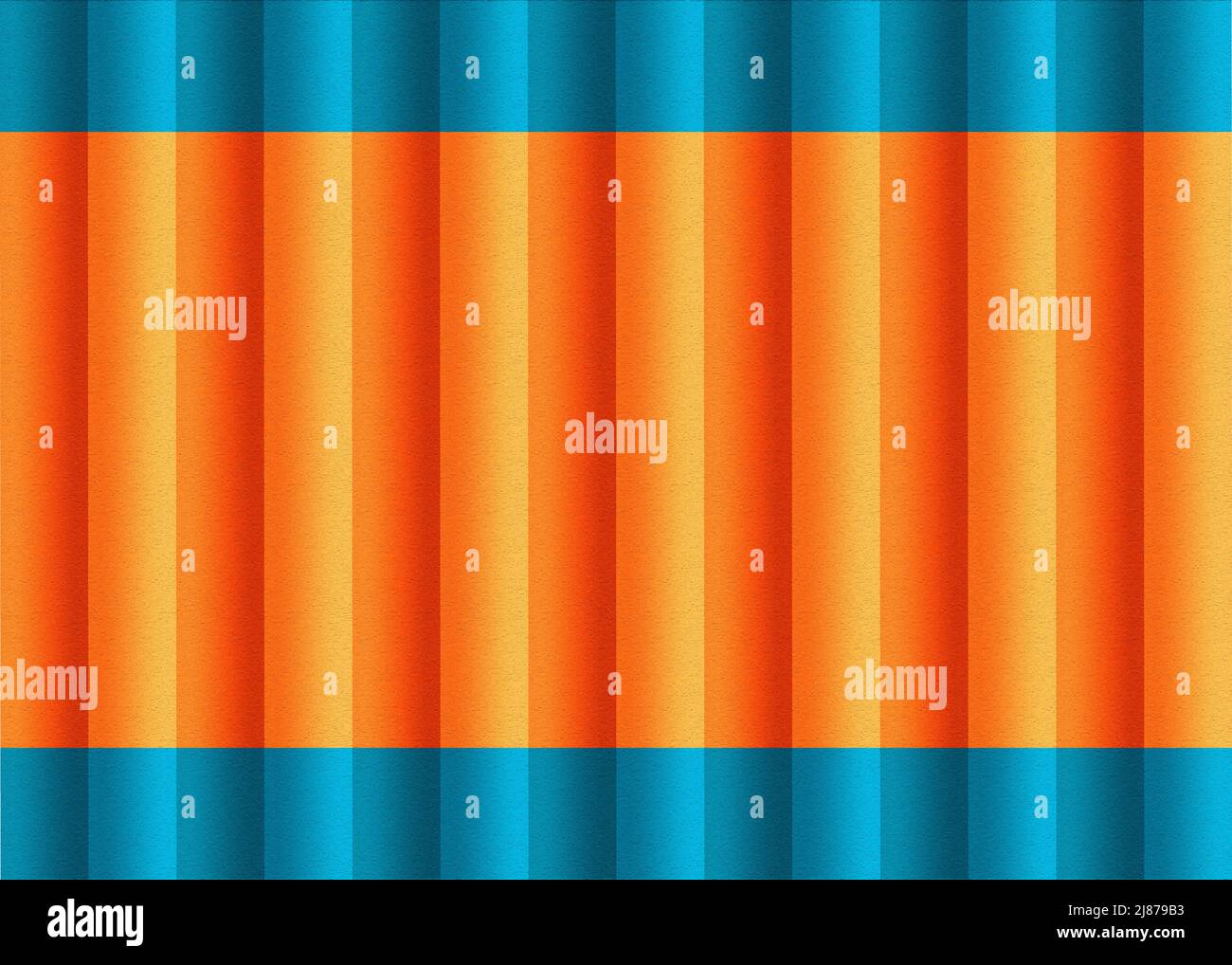 3D abstract background or texture of blue and orange color with relief ...