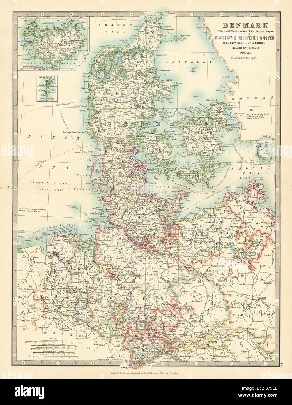 DENMARK/NORTHERN GERMANY Schleswig-Holstein Hanover Brunswick JOHNSTON ...