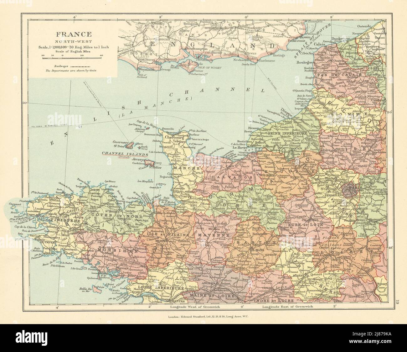 Normandy map hi-res stock photography and images - Alamy