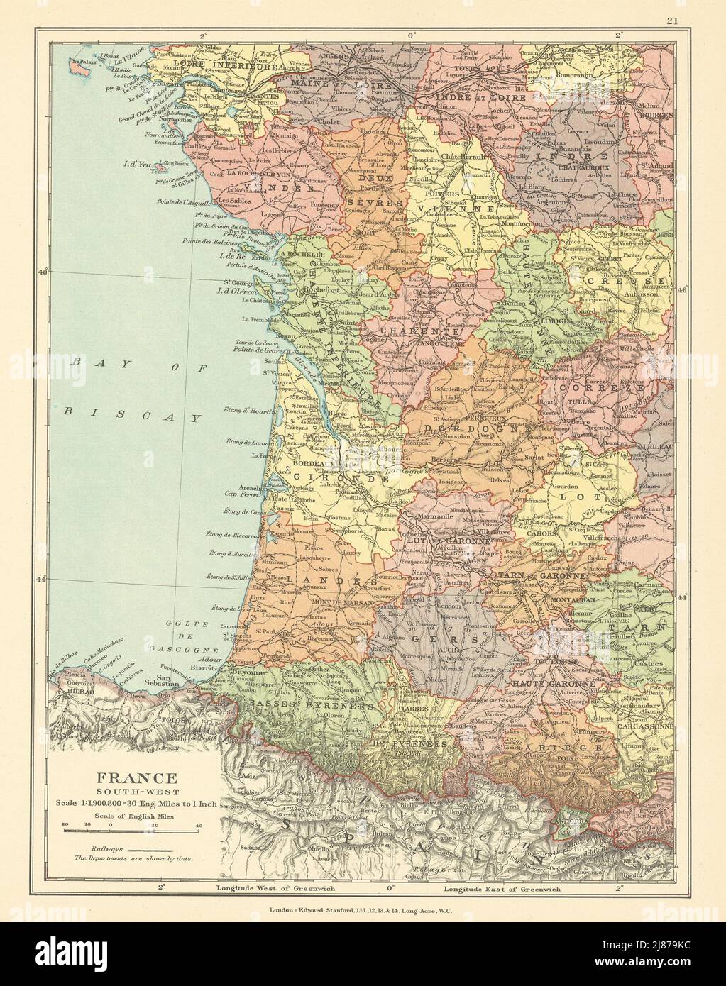 Vintage map of aquitaine hi-res stock photography and images - Alamy