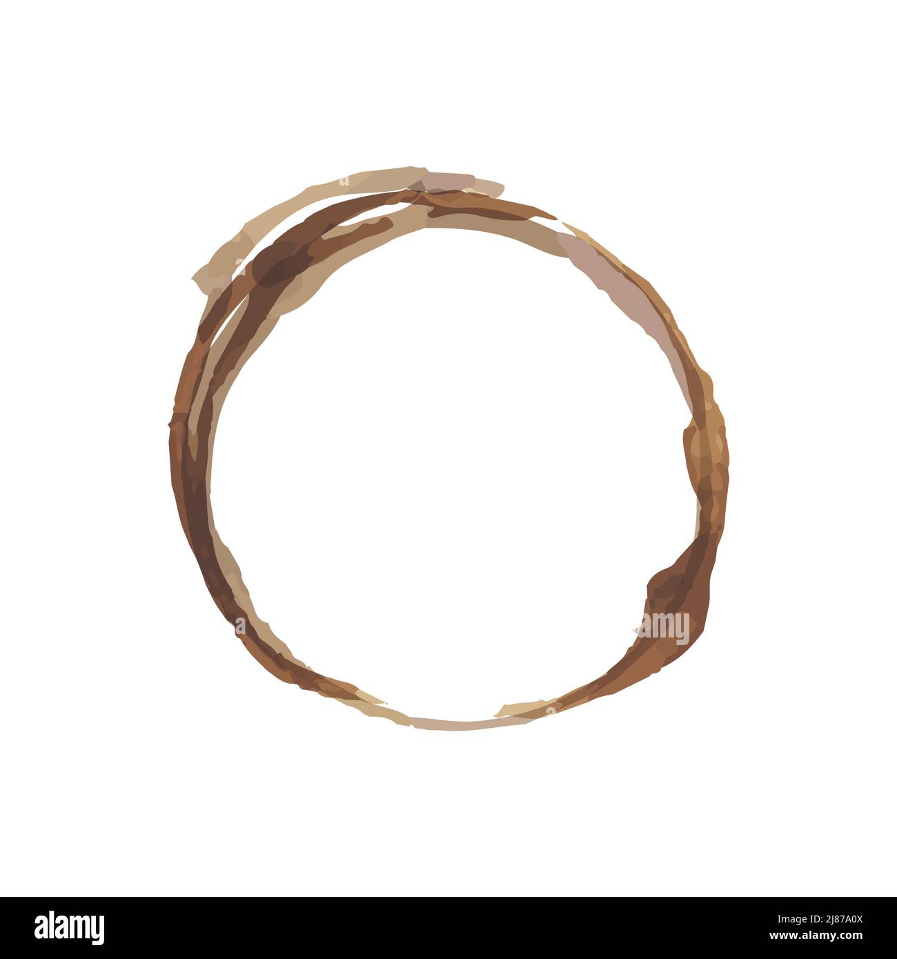 Multiple round shaped coffee cup stain isolated on white Stock Vector ...