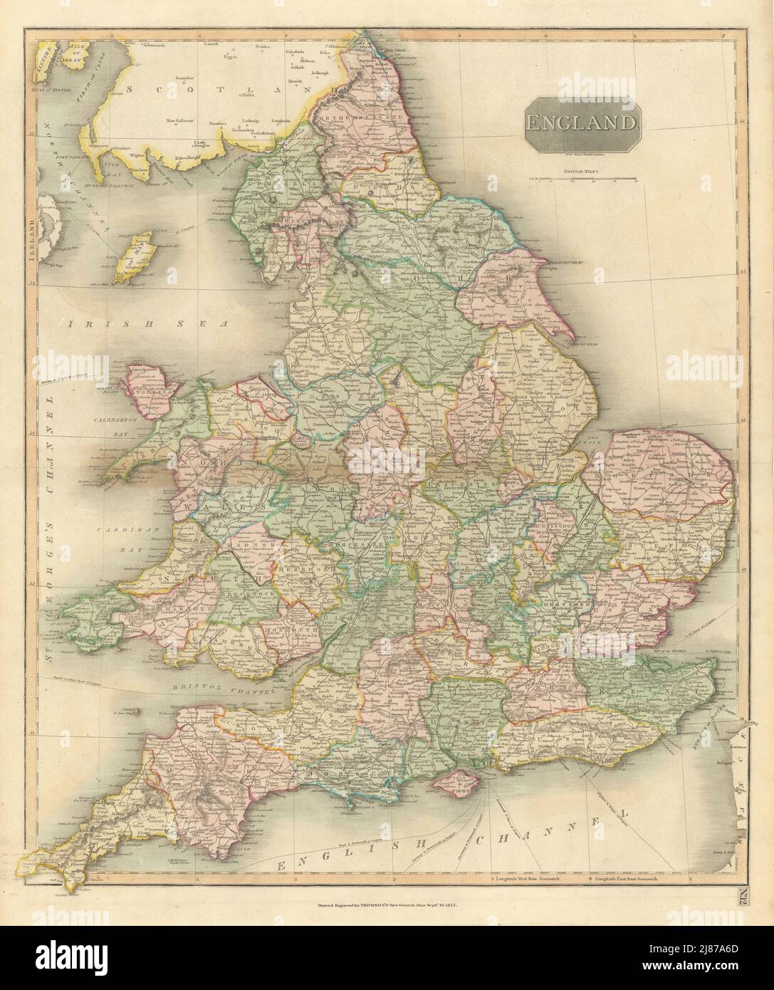"England" by John Thomson. England and Wales. Coach roads & canals 1817 ...