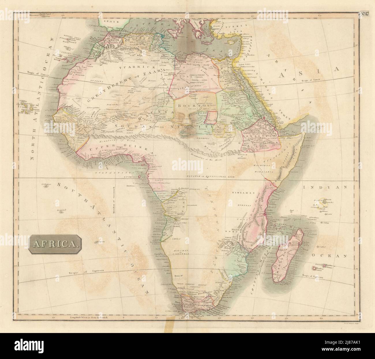 Pre-colonial Africa. Mountains of Kong/Moon. Caravan routes. THOMSON ...