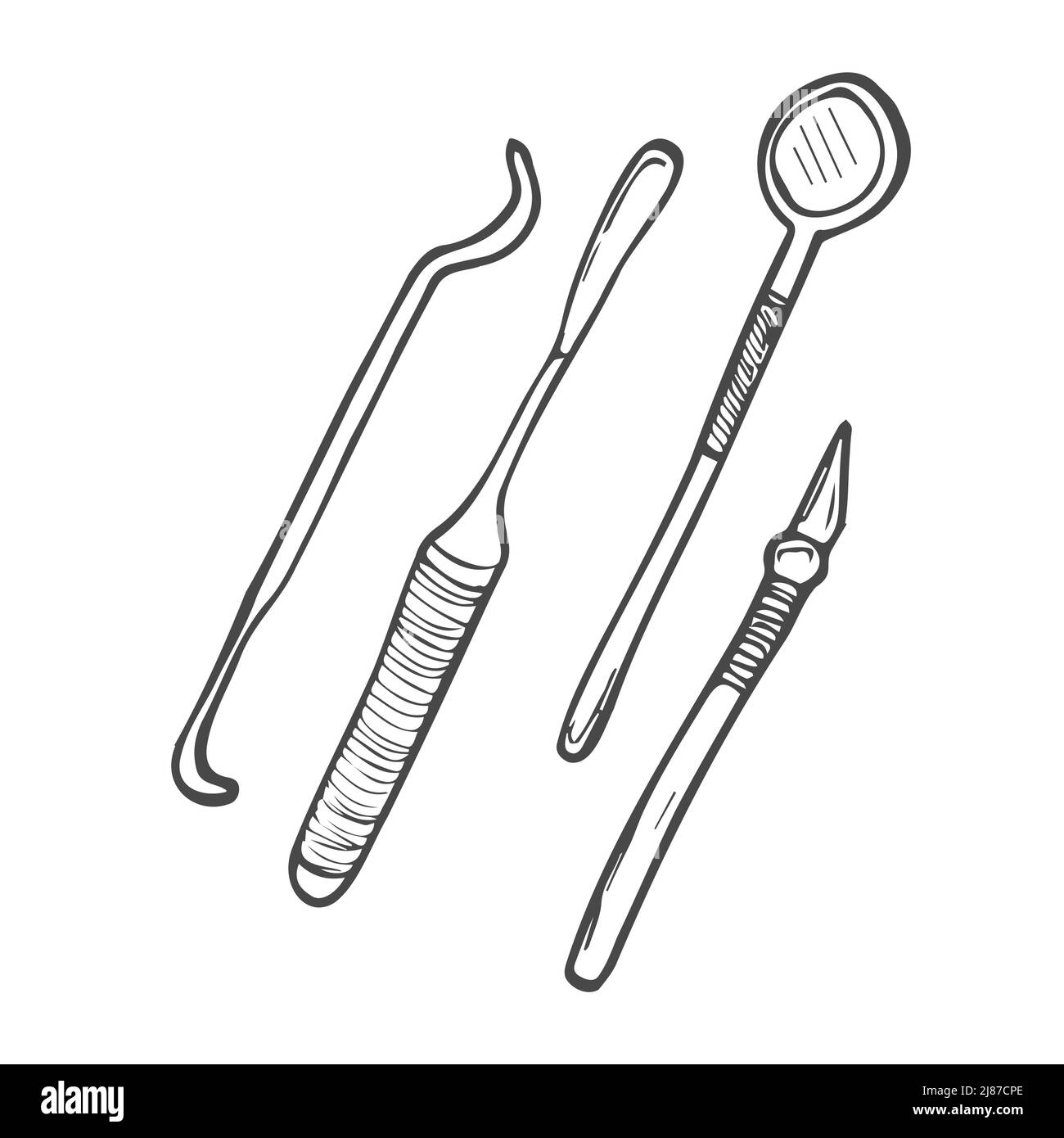 Dentist Tools Drawing