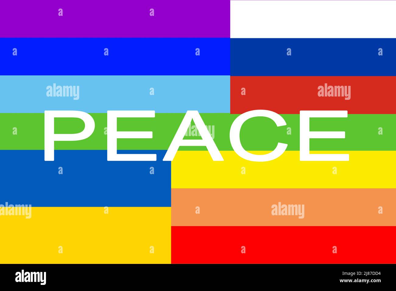 Three flags Together Rainbow Peace Russia and Ukraine Stock Photo - Alamy