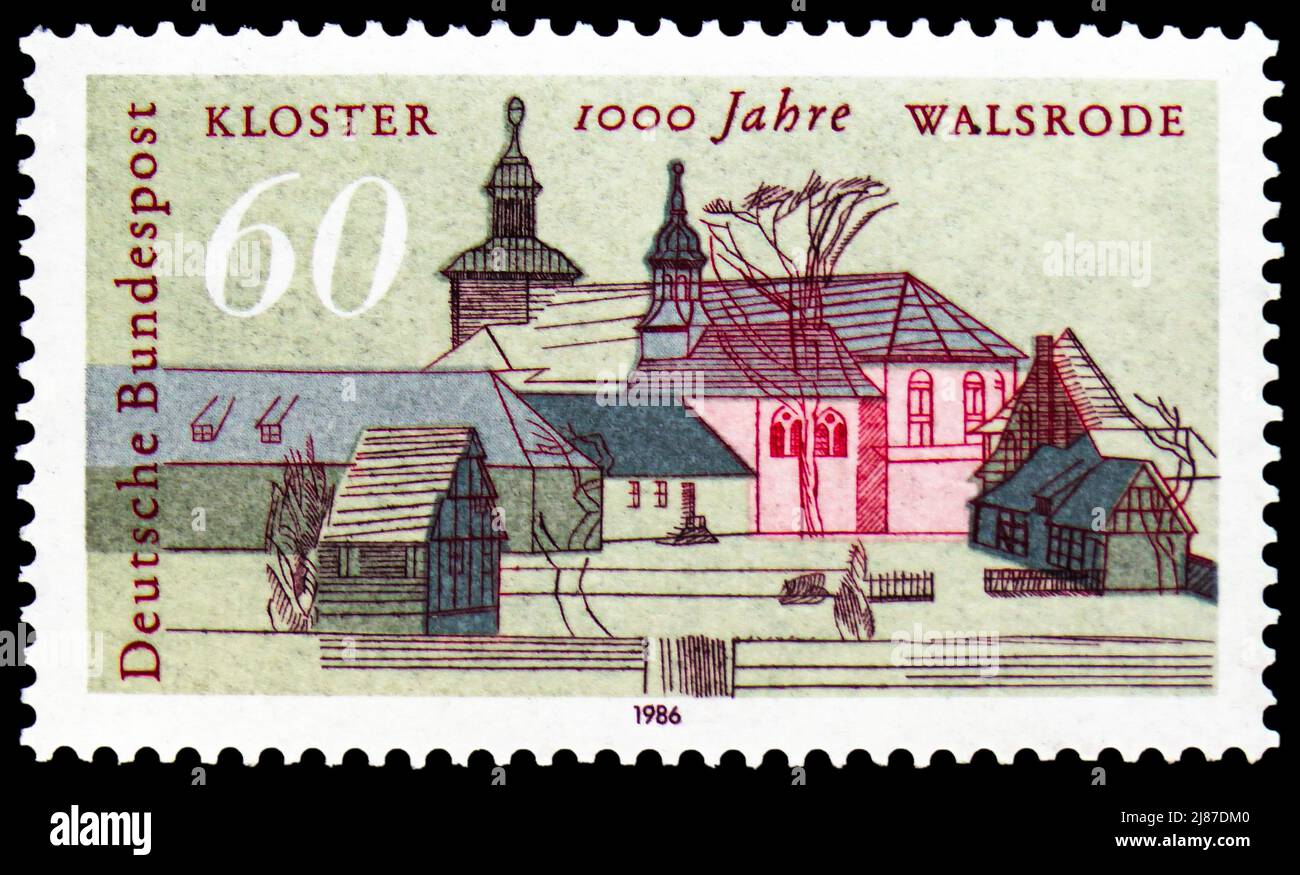 MOSCOW, RUSSIA - APRIL 10, 2022: Postage stamp printed in Germany shows ...