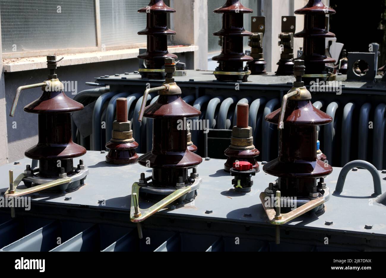 obsolete high voltage current transformer in the warehouse of the ...