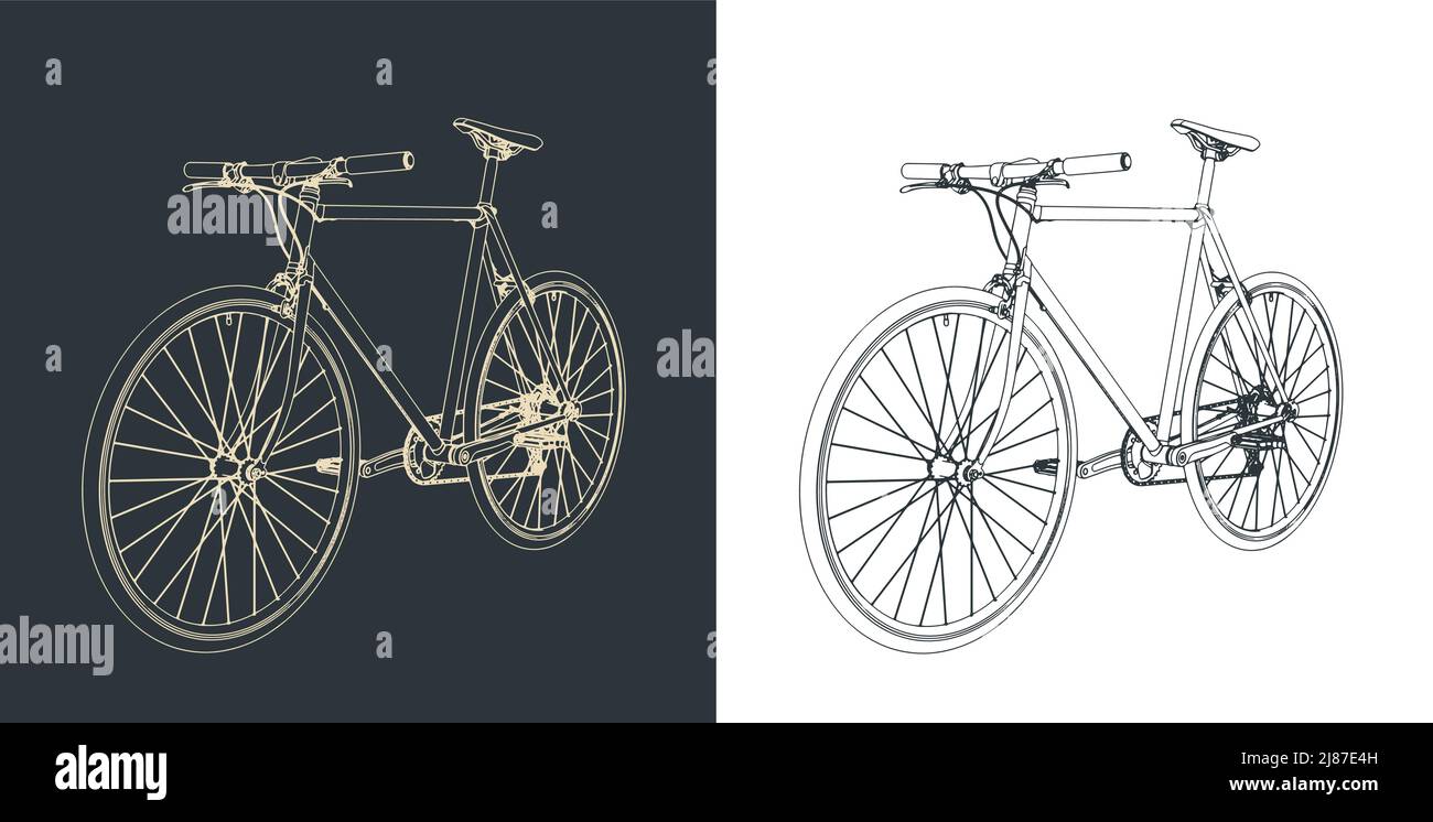 Stylized vector illustration of road bike Stock Vector Image & Art - Alamy