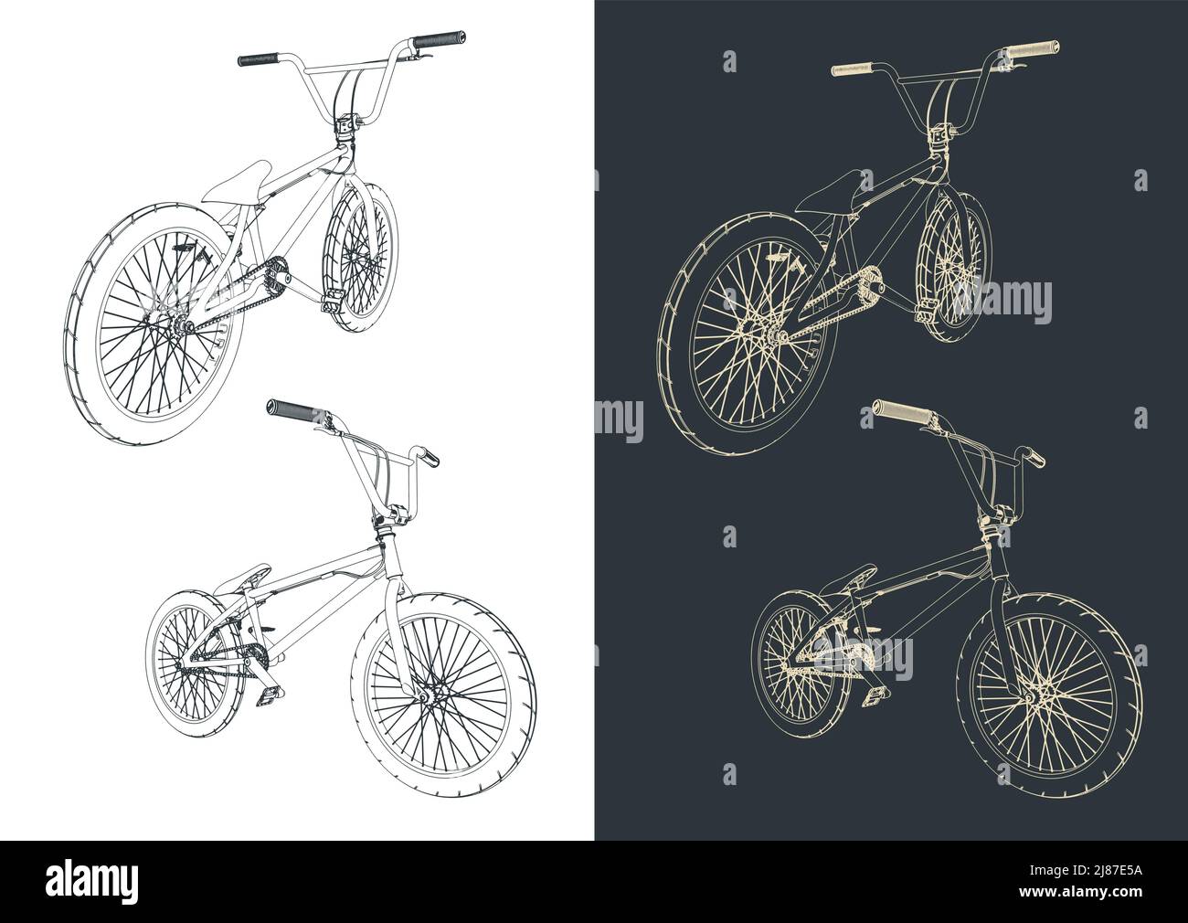Stylized vector illustration of BMX bicycle Stock Vector Image & Art ...