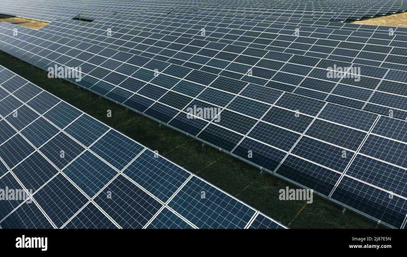 Close aerial view solar panels hi-res stock photography and images - Alamy